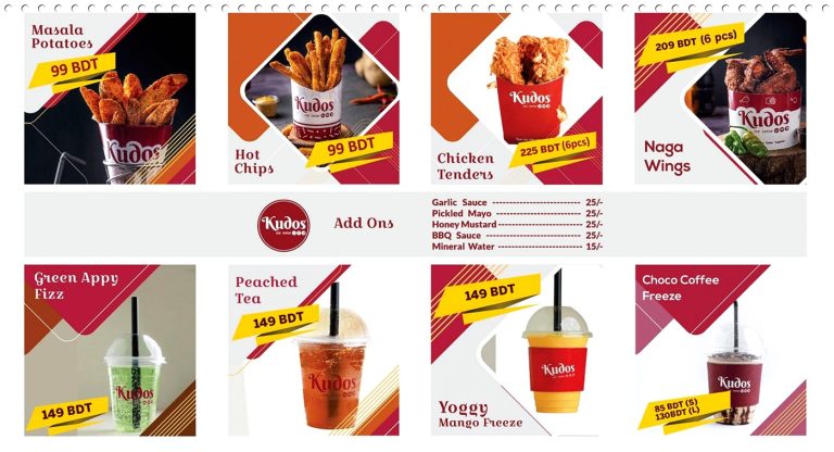 Kudos Food Menu, Price and Branch Address - BD Food Blog
